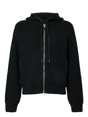 TOM FORD Zip-up Knitted Wool Hoodie - Black