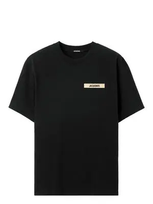 Jacquemus The Gros Grain Tee Grey - Black