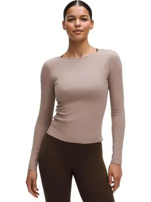 Lululemon Ribbed Scoop-back Long-sleeve Shirt - Ashen Rose