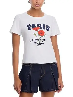 Cinq À Sept Paris Poppies Shrunken Tee - White Multi
