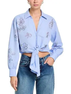Cinq À Sept Blooming Linework Marianna Top - Rain Cloud Multi