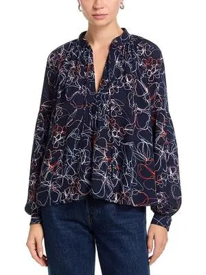 CINQ À SEPT Cinq A Sept Malva Linework Floral Nanette Top