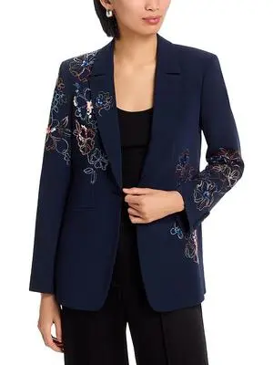 Cinq À Sept Karlie Blooming Linework Blazer - Navy Multi