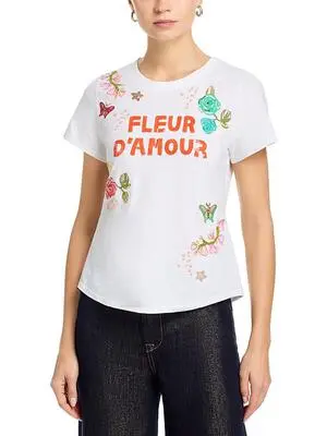 Cinq À Sept Fleur D'amour Angeli Tee - White Multi