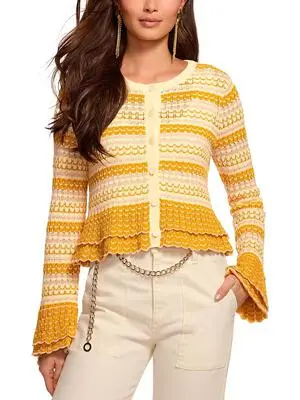 Ramy Brook Brit Striped Cardigan - Marigold Combo Stripe