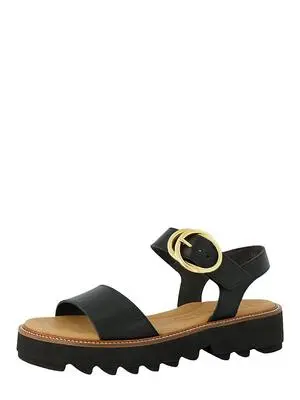 Paul Green Darcy Leather Sandals - Black Leather
