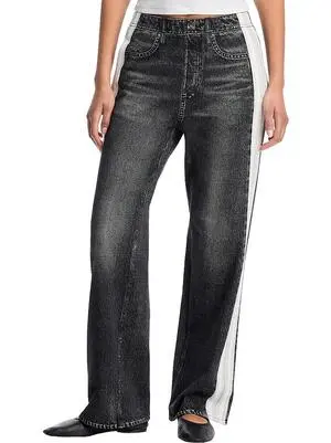 Rag & Bone Miramar Terry High-rise Pull-on Jeans - Sport White Black