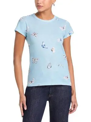 Rag & Bone All Over Tammy Butterfly Tee - Light Blue Multi