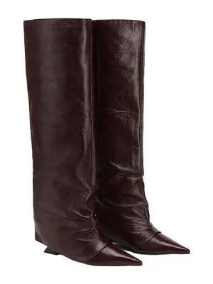 NAKED WOLFE Stated Leather Boots - Red