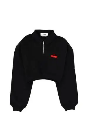 MSGM Follow The Rabbit" Collared Sweatshirt - Black
