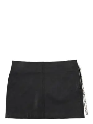 Alexander Wang Mini Leather Skirt - Black