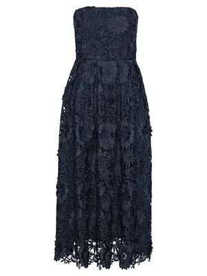 ROTATE BY BIRGER CHRISTENSEN 3d Lace Midi Dress - Blue