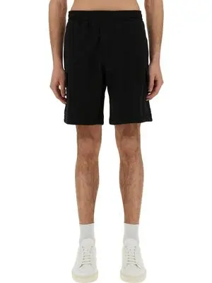 Lacoste Cotton Fleece Cargo Shorts - Black