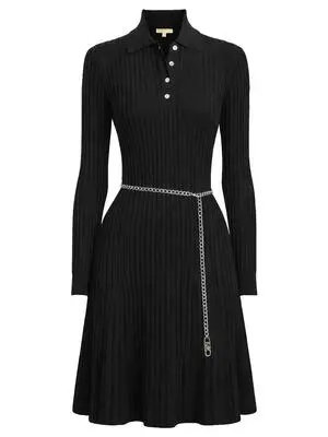 Michael Kors Polo Shirt Dress With Belt - Black