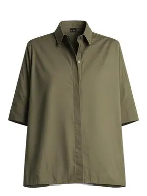 FAY Stretch Poplin Shirt - Green