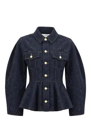 GANNI Peplum Jacket - Denim