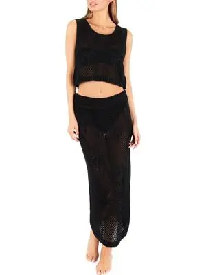 Hurley Embroidered Sheer Cover-up Set - Black