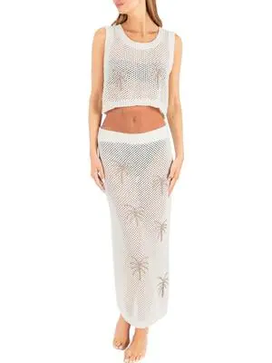 Hurley Embroidered Sheer Cover-up Set - Egret