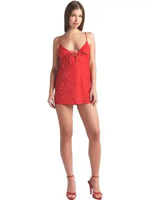 SKIMS Sheer Velvet Mini Dress - Ruby