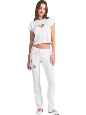 SKIMS Worn In Jersey Heart Straight Leg Pant - Snow