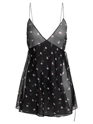 SKIMS Romance Wrap Mini Slip Dress - Obsidian Hearts