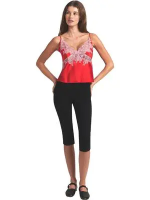 SKIMS Silk Lace Cami Ruby Contrast