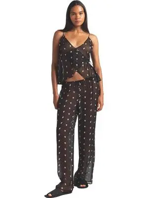 SKIMS Romance Wide Leg Pant - Obsidian Hearts