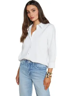 L'Agence Daniella Cotton-blend Blouse - White