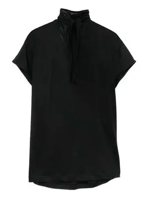 LEMAIRE Tie-neck T-shirt - Black