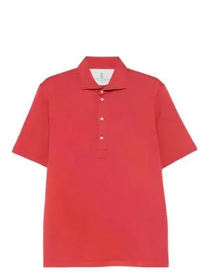 Brunello Cucinelli Buttoned Polo Shirt - Red