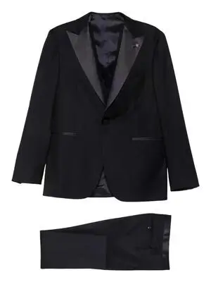 Tagliatore Shawl Collar Single-breasted Suit - Blue