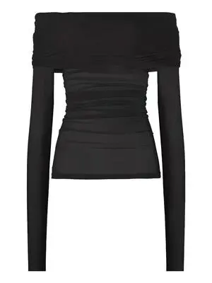 WOLFORD Sheer Drape Long-Sleeved Top