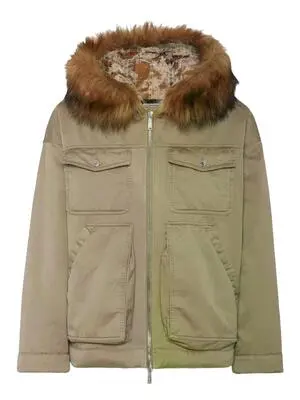 Dsquared2 Faux Fur-trimmed Hooded Jacket - Brown