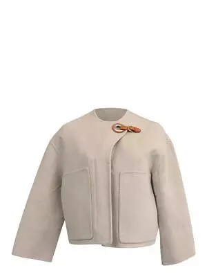 Hermès Buckle-detail Jacket - Neutrals