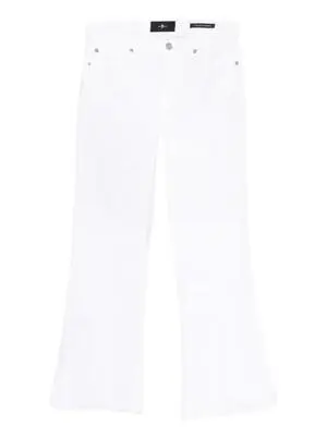 7 For All Mankind Frayed-hem Flare Jeans - White