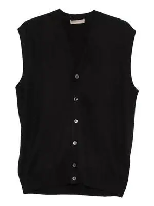 CRUCIANI Sleeveless Wool Cardigan - Black