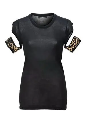 Givenchy Animal-printed Trim T-shirt - Black