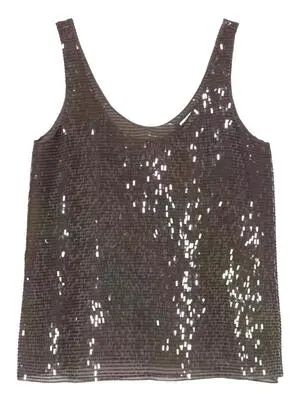 Brunello Cucinelli Sequin-embellished Top - Brown