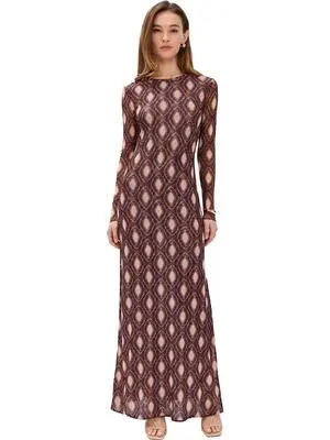 Eywasouls Malibu Scarlet Printed Maxi Dress - Canyon Dusk