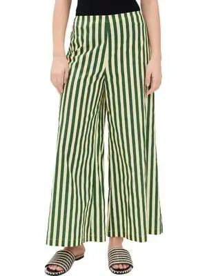 SIMONMILLER Toni Poplin Pants - Gummy Green/ecru