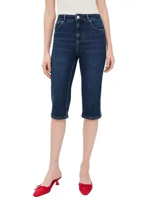 ALIGNE Gracey Denim Pedal Pusher Capris - Ocean Blue
