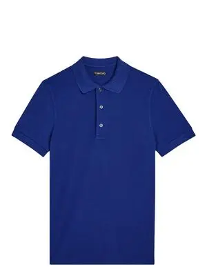 TOM FORD Logo-embroidered Piqué Polo Shirt - Blue
