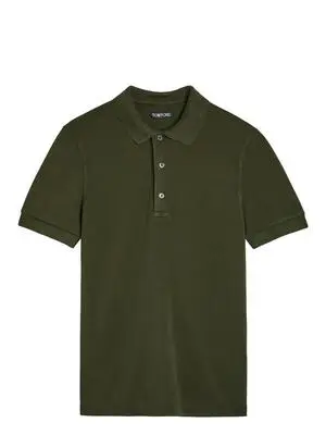 TOM FORD Logo-embroidered Piqué Polo Shirt - Green