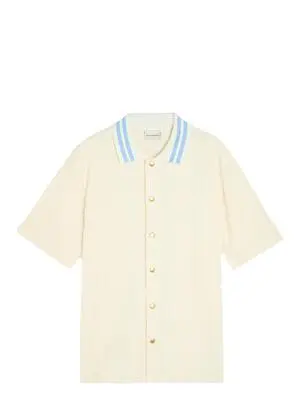 Drole De Monsieur Monogramme Terry Cotton Shirt - Off White