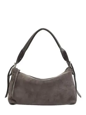 LEMAIRE Belted Baguette Suede Shoulder Bag - Brown