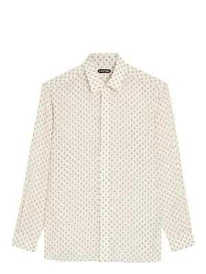 TOM FORD Paisley-print Silk Shirt - White And Blue
