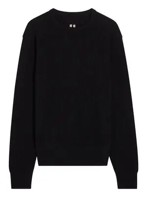 Rick Owens Fisherman Ribbed Wool Jumper - Black