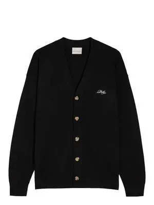 Drole De Monsieur Le Cardigan Drôle Embroidered Knit Cardigan - Black