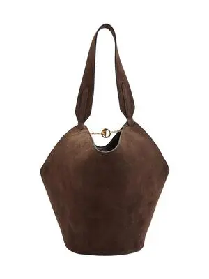 Khaite Lotus Mini Suede Tote Bag - Dark Brown