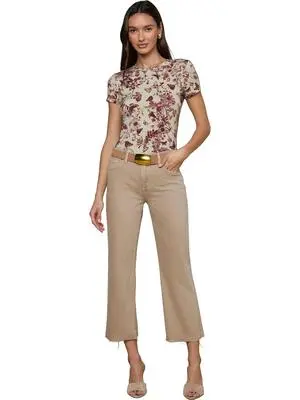 L'Agence Wanda Cropped Wide-leg Jean - Biscuit